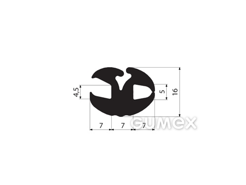 Profil für Fahrzeugfenster, 16x21/4,5/5mm, passt Zwickel 00598001, 70 ...